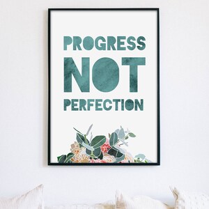 Floral Inspirational Quote Print Watercolor Flowers Motivational Wall ...