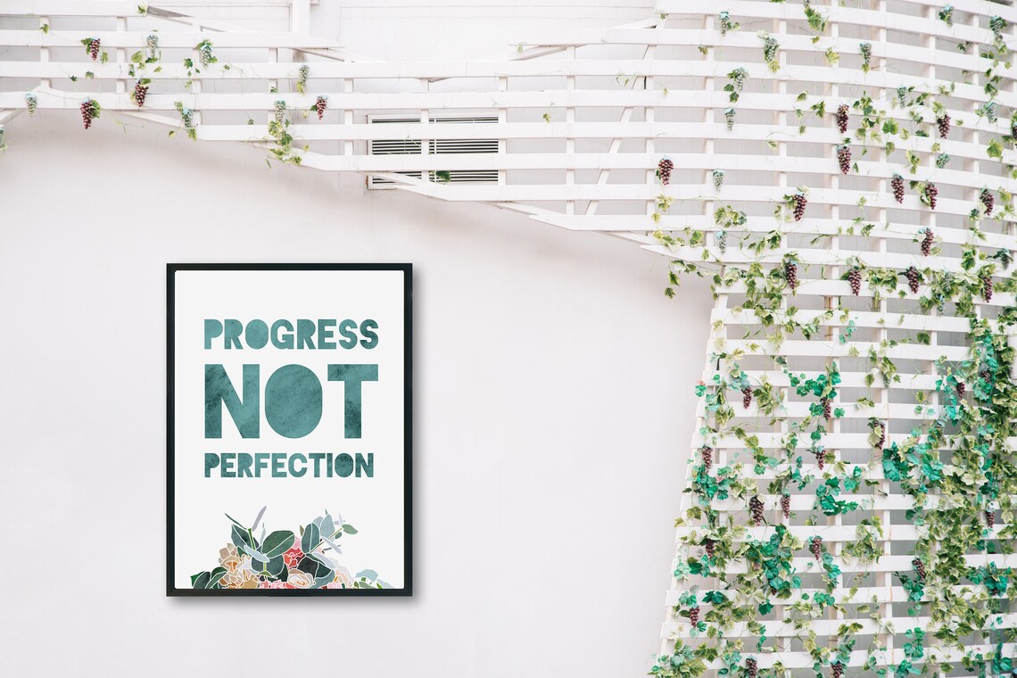 Floral Inspirational Quote Print Watercolor Flowers Motivational Wall ...