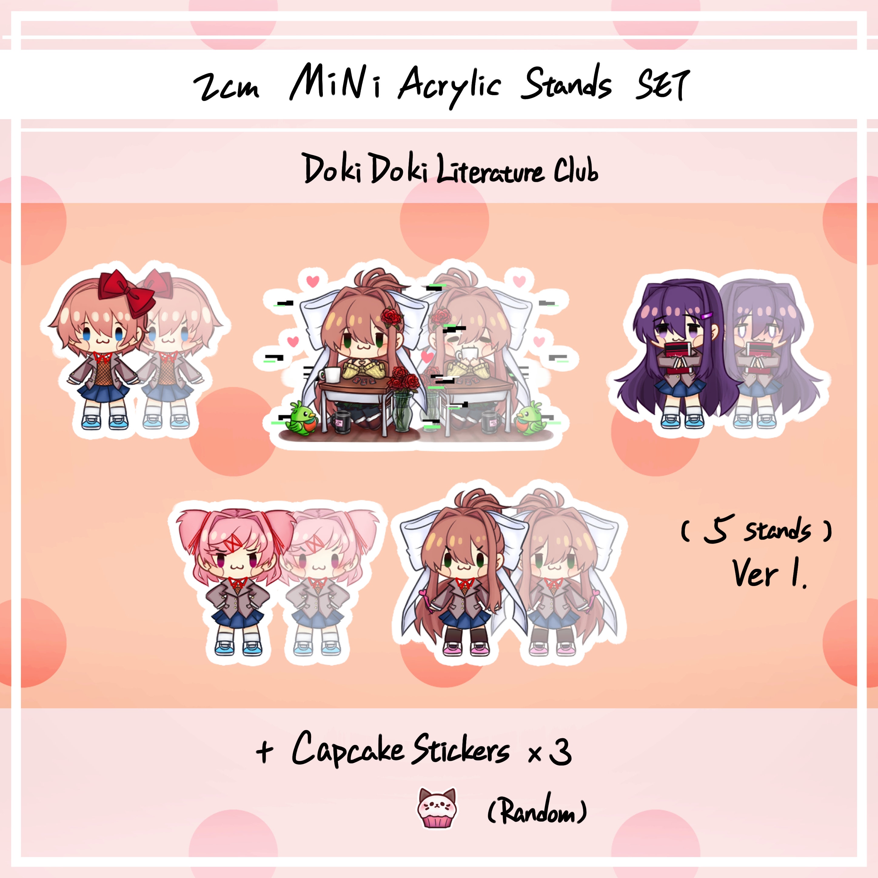 Mini Tiny DDLC Acrylic Stands, Doki Doki Literature Club - Etsy