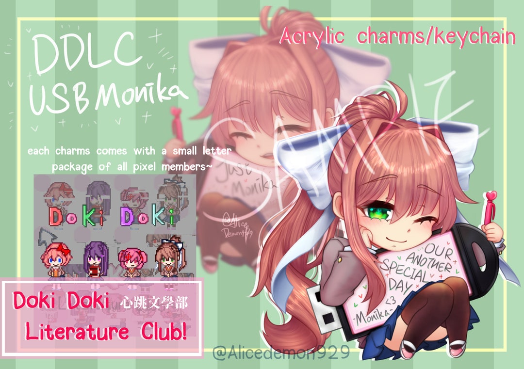Doki Doki Literature Club USB Monika Amuletos acrílicos - Etsy México