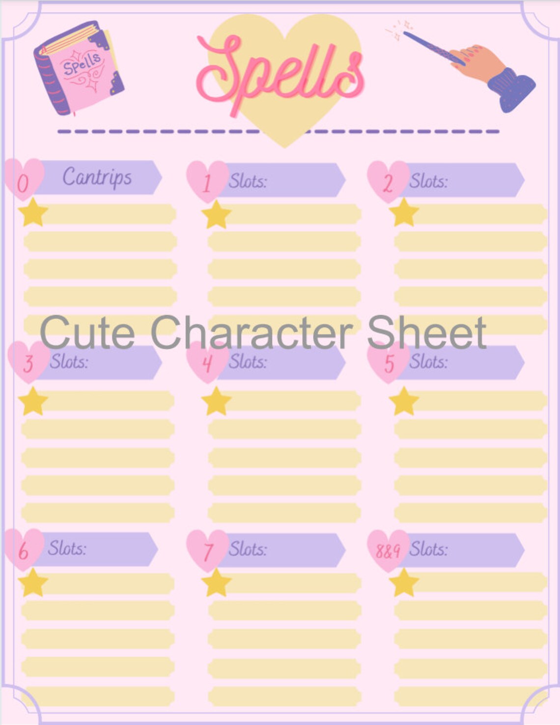 Cute Dungeons & Dragons 5e Character Sheet Downloadable - Etsy