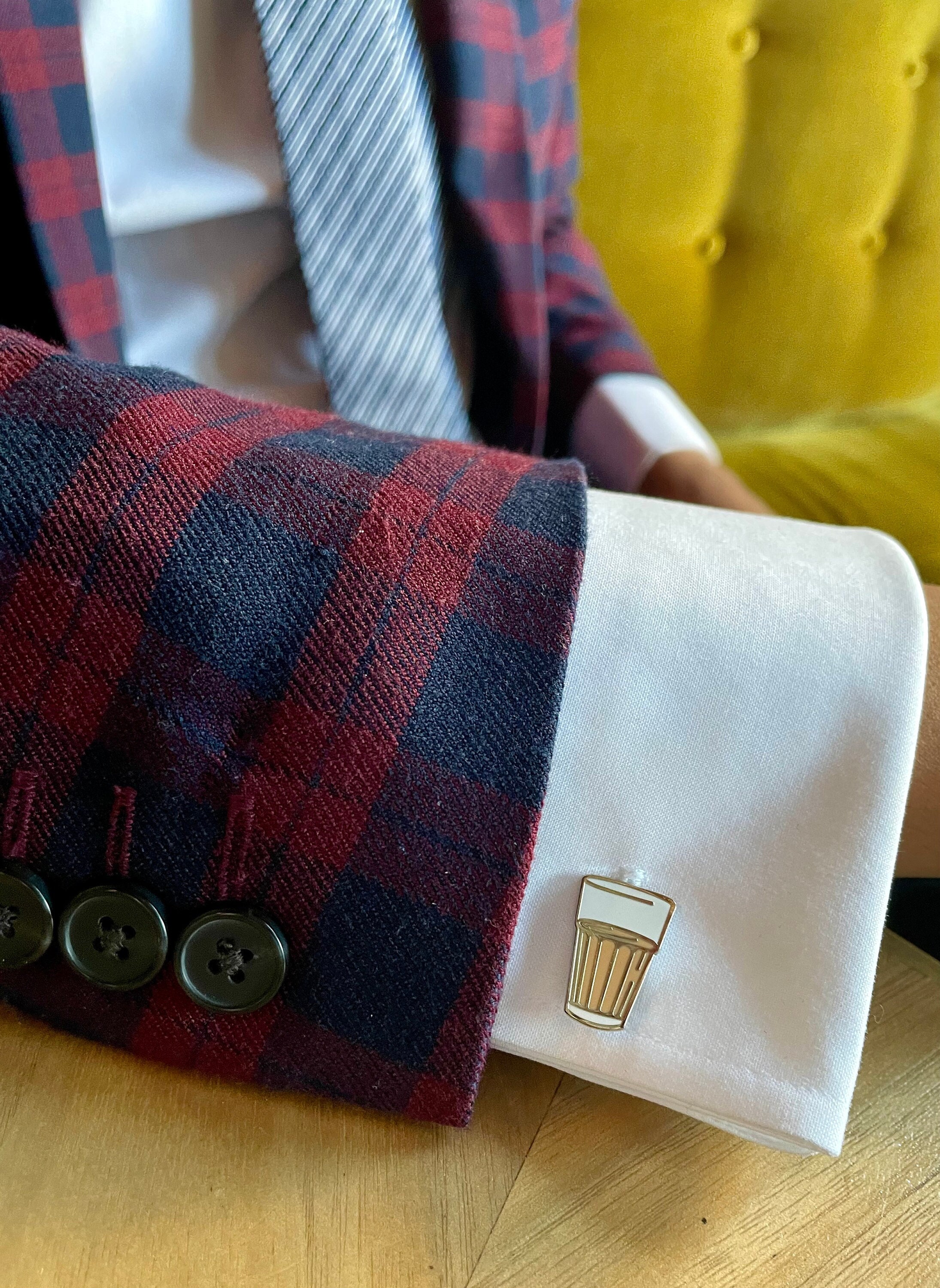 Desi Men's T-bar Cufflinks, Chai Cup, Masala Dabba, Rickshaw, Elephants ...