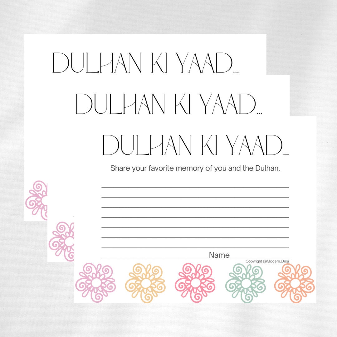 Memories With the Dulhan, Indian Bridal Shower Game, Desi Wedding ...