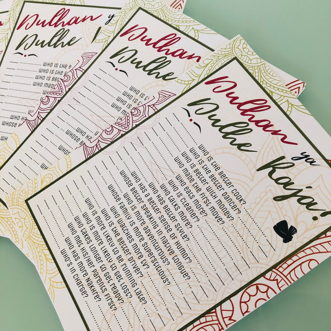 Dulhan Ya Dulheraja Indian Bridal Shower Game Desi Wedding - Etsy Canada