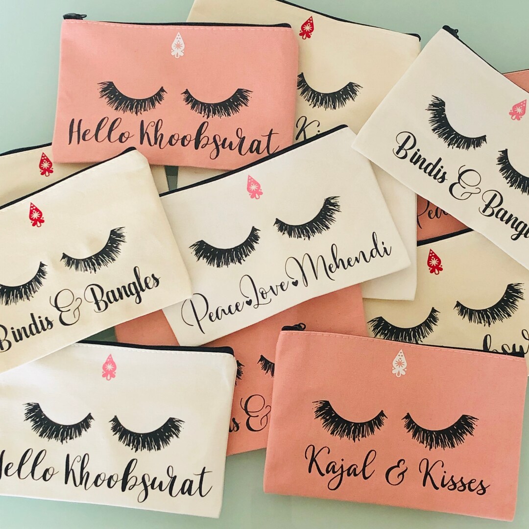 Eyelash Cosmetic Bags, Canvas Bags, South Asian Gifts, Indian Wedding ...