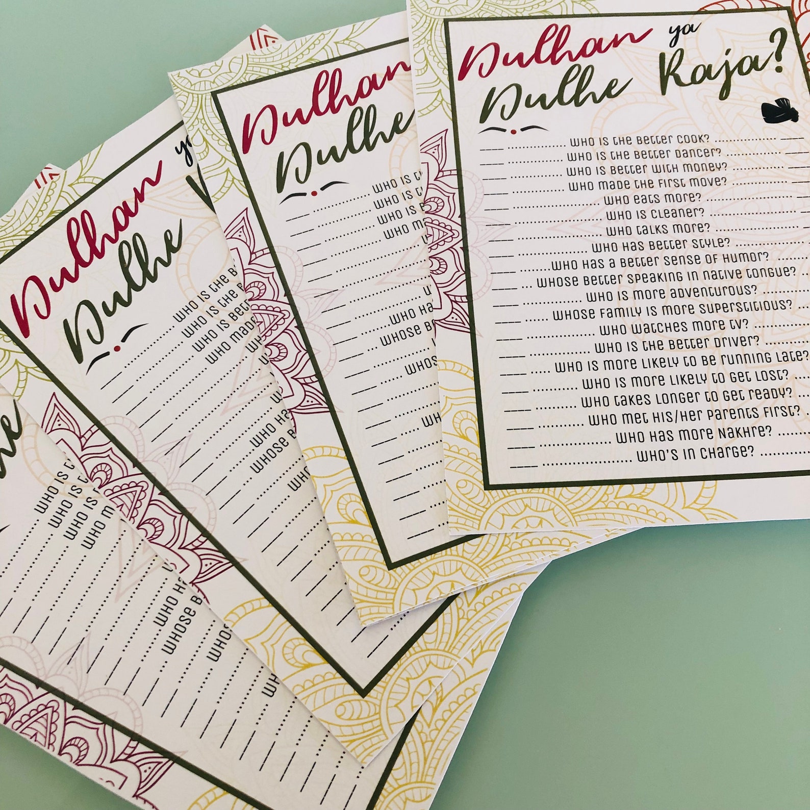 Dulhan Ya Dulheraja Indian Bridal Shower Game Desi Wedding | Etsy