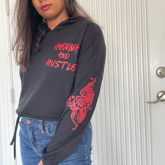 Henna and Hustle Crop Hoodie Desi Streetwear Modern Desi - Etsy