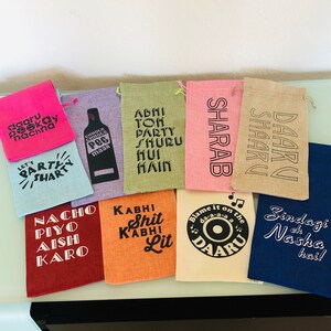 Wine Bags, Desi Alcohol Bottle Bags, Burlap South Asian Daaru Bags ...