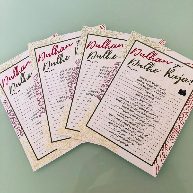 Dulhan Ya Dulheraja Indian Bridal Shower Game Desi Wedding - Etsy
