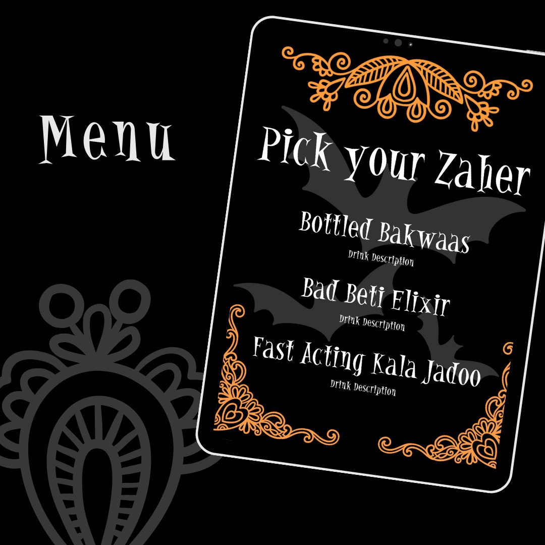 Diwal-o-ween Party Menu Template, Diwali, Halloween, Desi Holidays ...