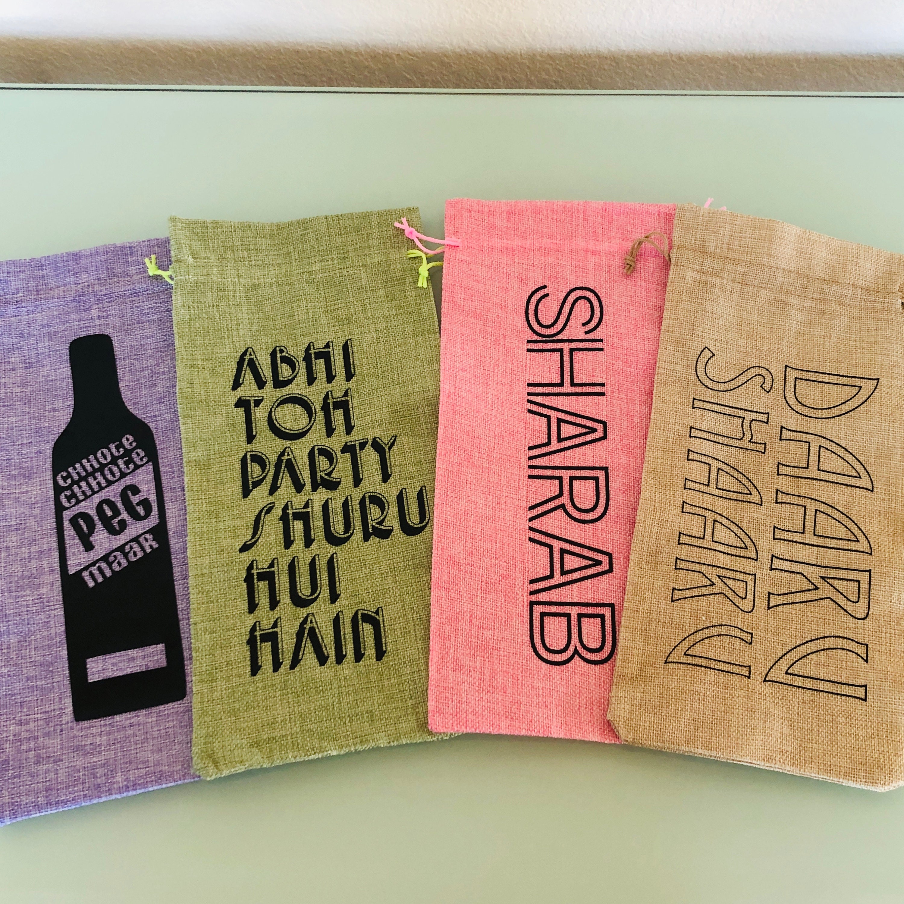Wine Bags Desi Alcohol Bottle Bags Burlap South Asian Daaru - Etsy