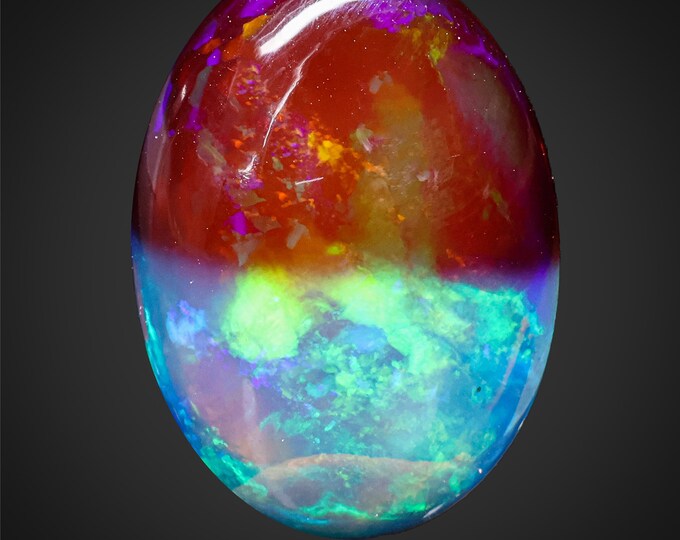 7.25 Crt, Natural Opal Red and Paraiba Loose Stone, Unique Rare Fire ...