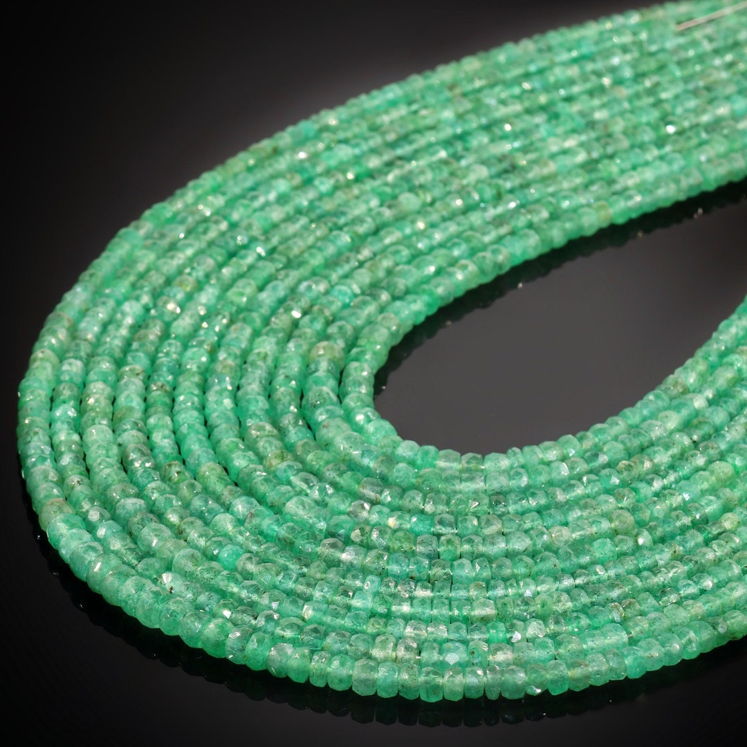 Genuine Emerald, AAAA+ Emerald Beads Loose Line, Emerald Faceted Loose ...