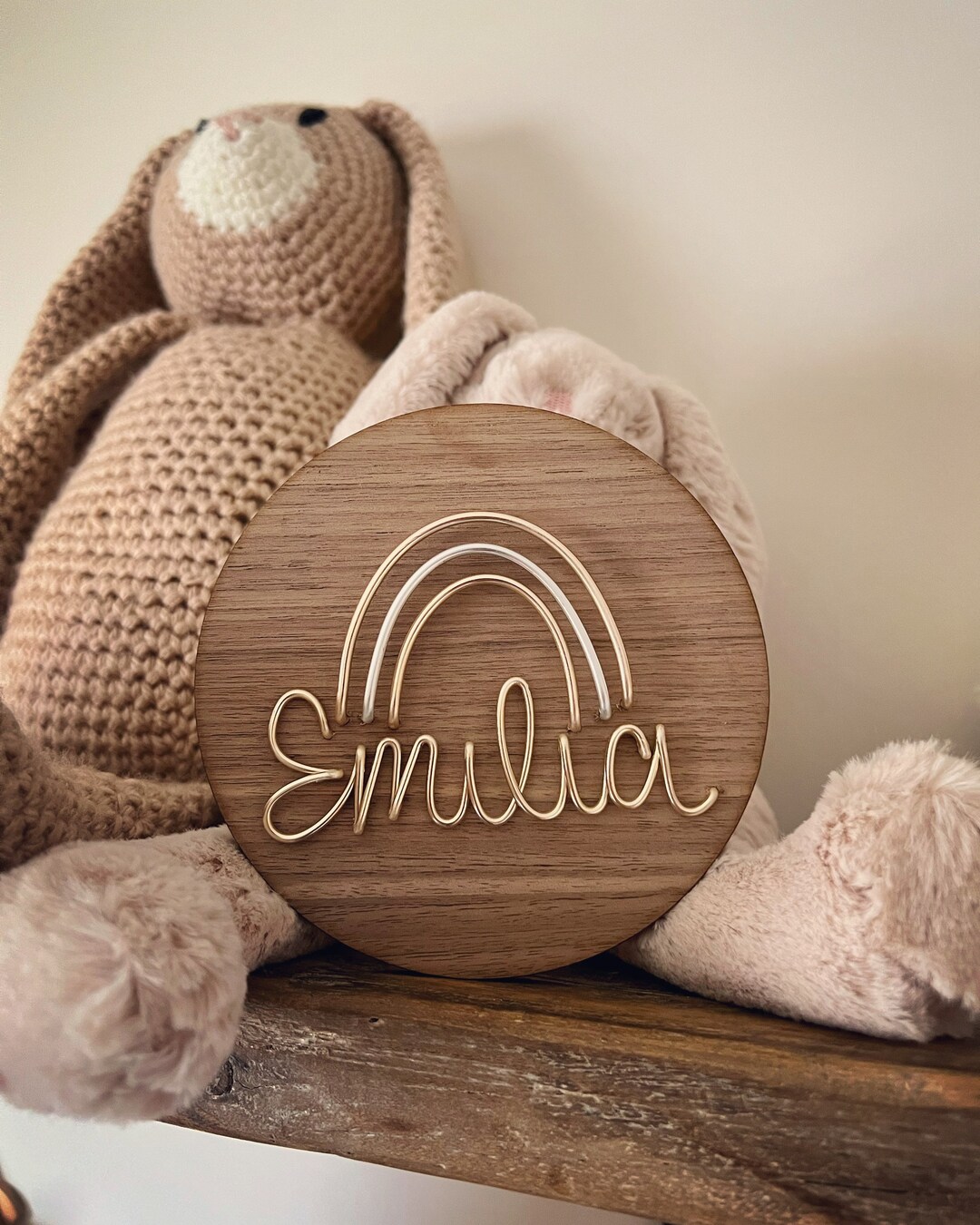 Circle Door Plaques Wireword Art Round Signs Gifts for New Baby Baby ...