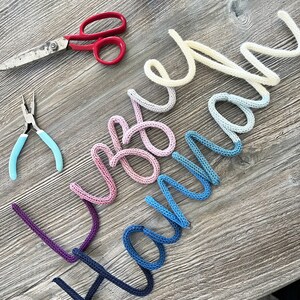 Wooly Words • Kids Decor • Colourful Wire Words • Children’s Bedroom ...