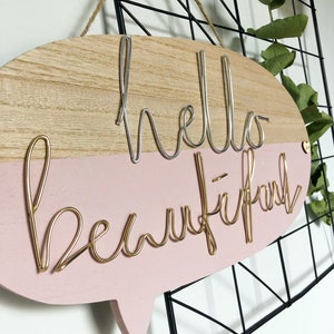 Wood Plaques Wirewords Hello Beautiful Signs Gifts for | Etsy