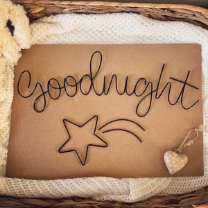 Goodnight Wire Word Sign - Etsy