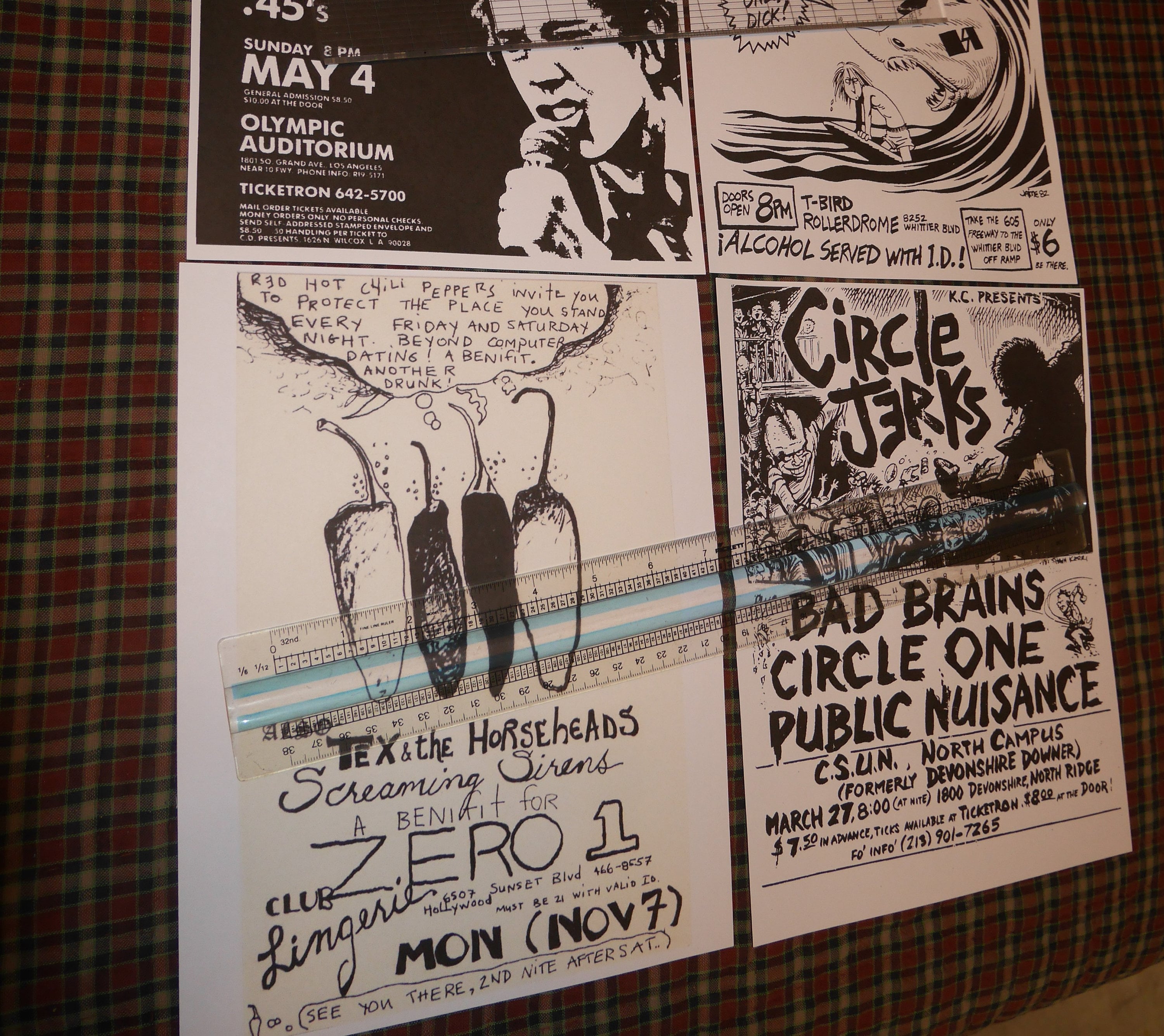 Vintage Punk Rock Flyers Public Image Red Hot Chili Peppers Circle ...