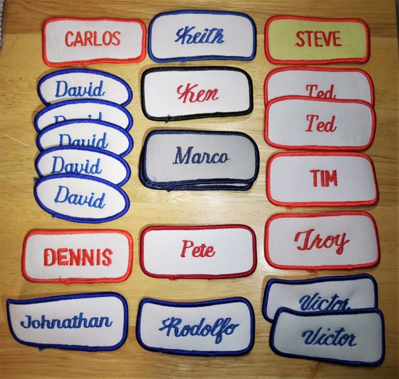 Vintage Embroidered Name Patches Work Shirt Name Patch - Etsy