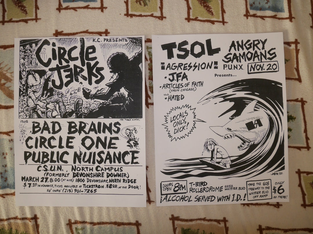 Vintage Punk Rock Posters Circle Jerks TSOL Bad Brains Early 1980s - Etsy