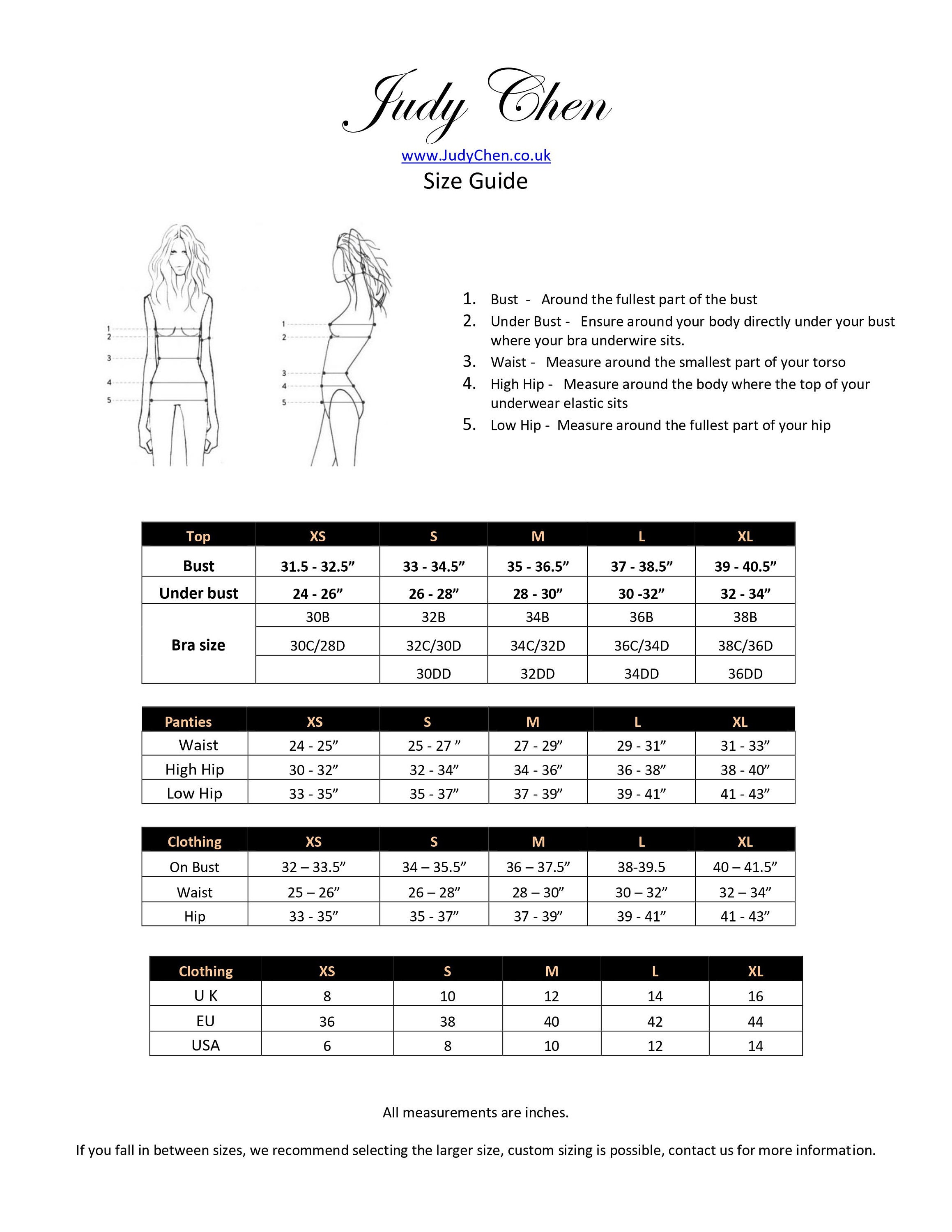 34c 30 Waist 32 Hips