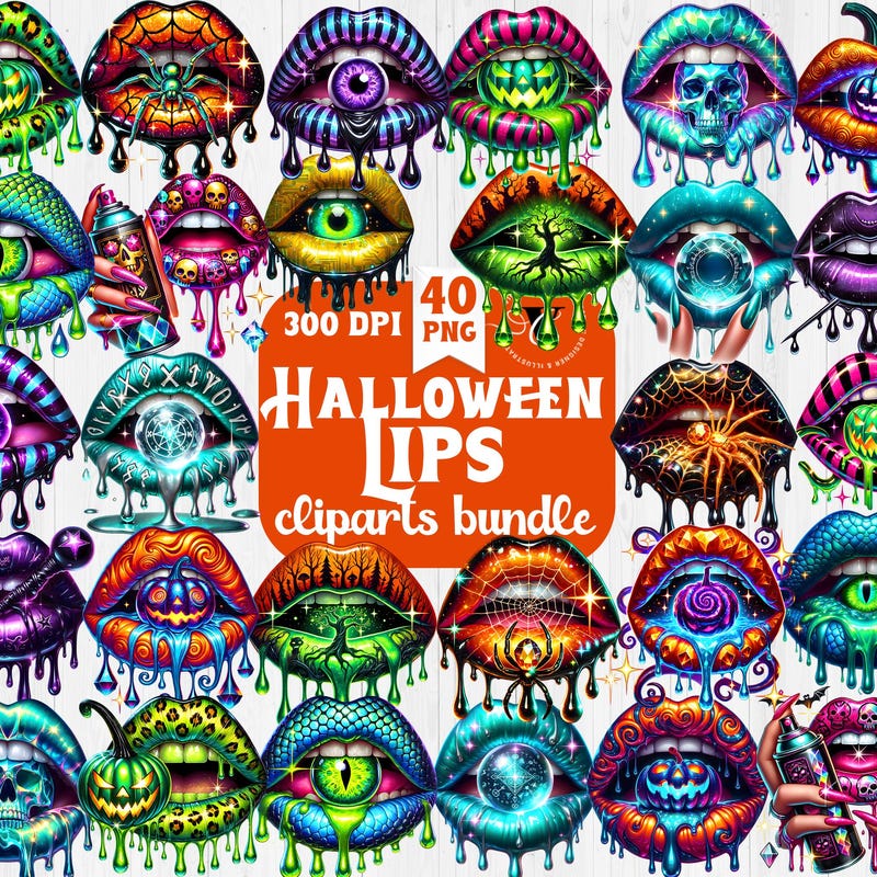 Lips Horror Clipart - Etsy