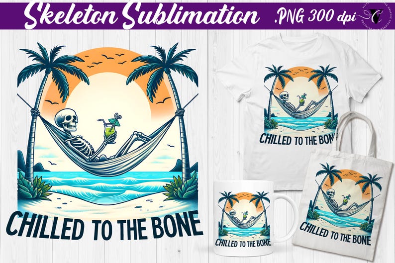 Skeleton Sublimation Bundle | 81 PNG Funny Beach Goth Summer Designs ...