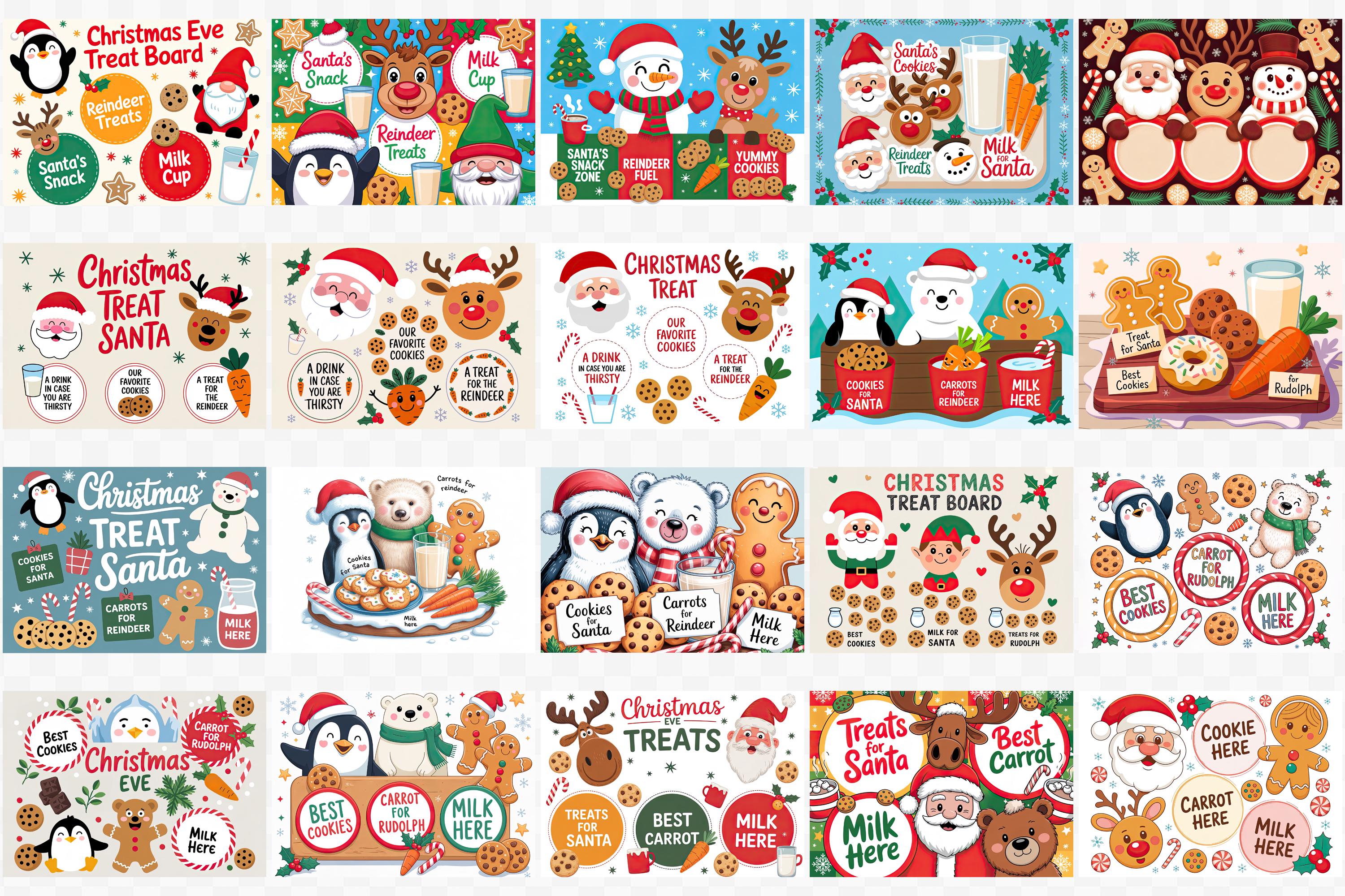 Christmas Eve Treat Board Bundle PNG | Santa Cookie Tray Sublimation ...