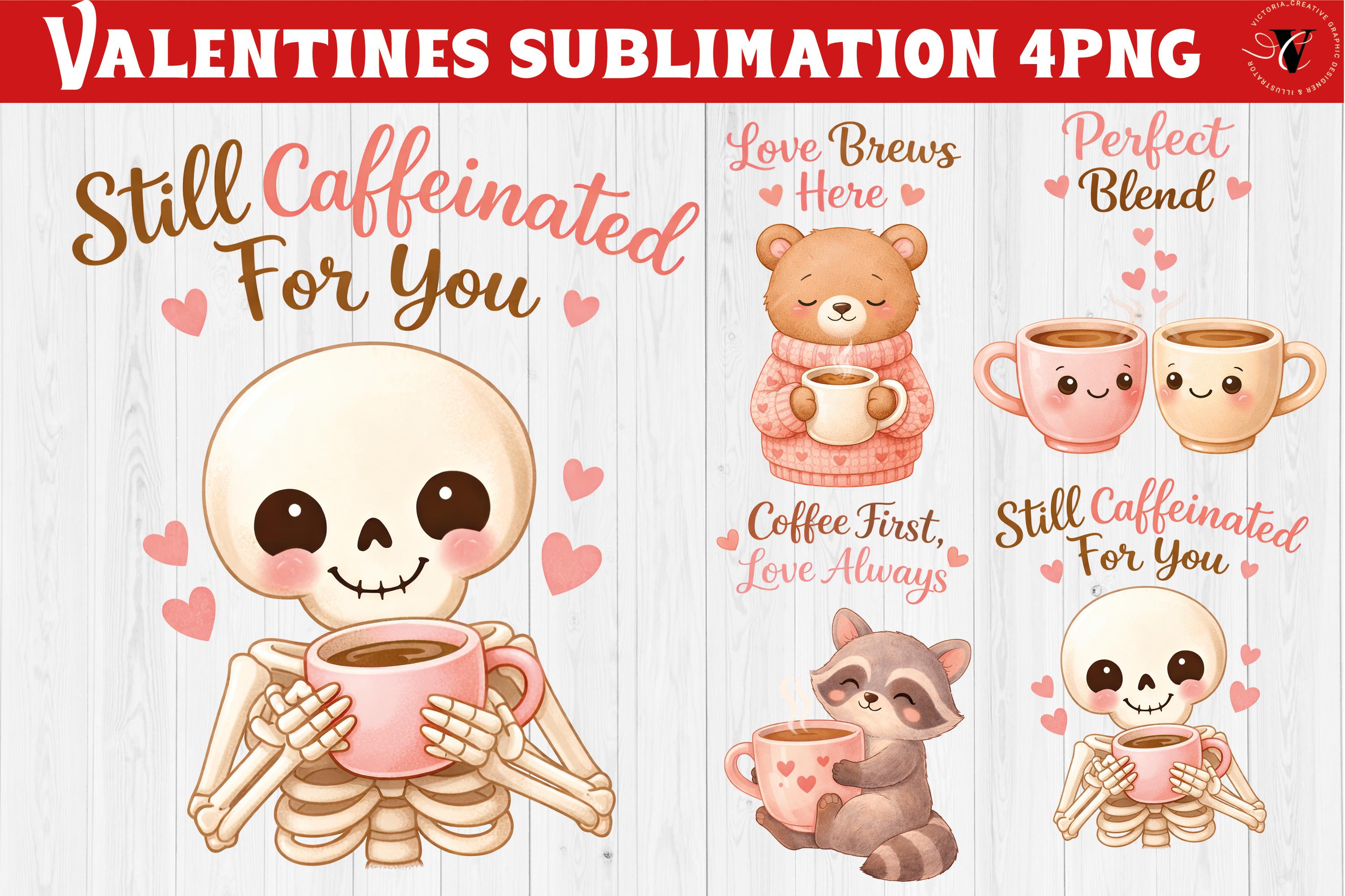Valentine Coffee Clipart Bundle | 42 Cute Kawaii Coffee Pngs | Cozy ...