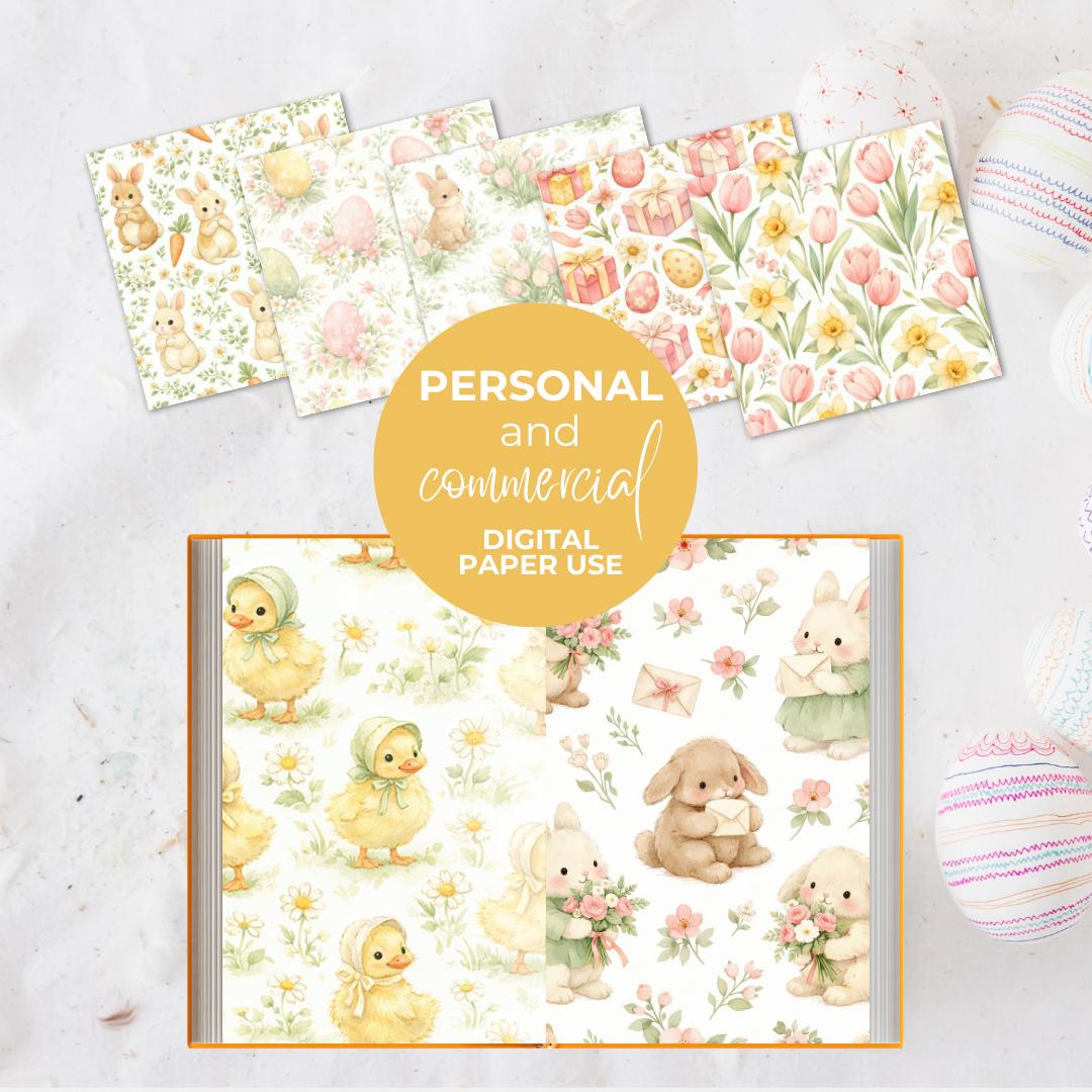 Easter Digital Paper Bundle | Seamless Watercolor Easter Patterns ...