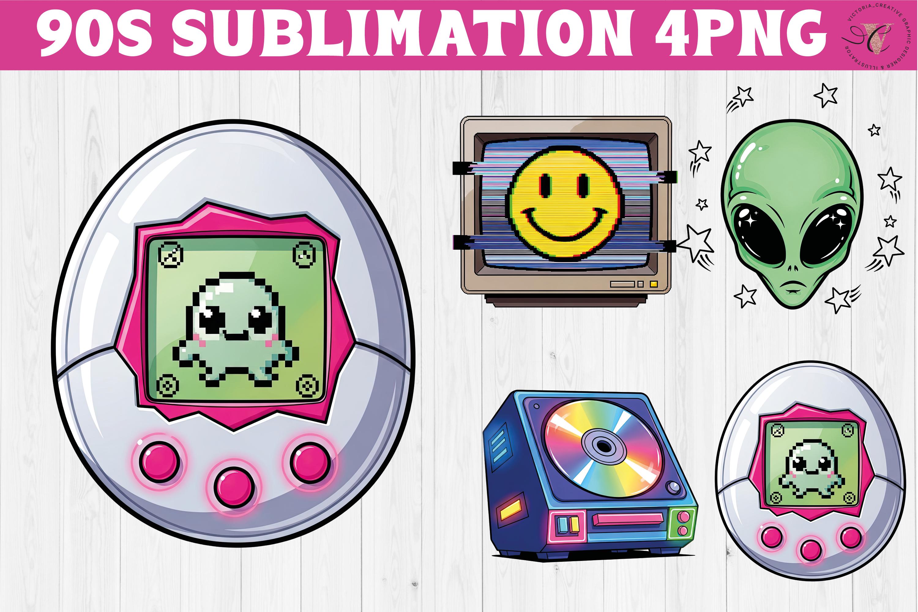 Retro 1990s Christmas Sublimation Clipart Bundle | 90 Vibrant PNG ...
