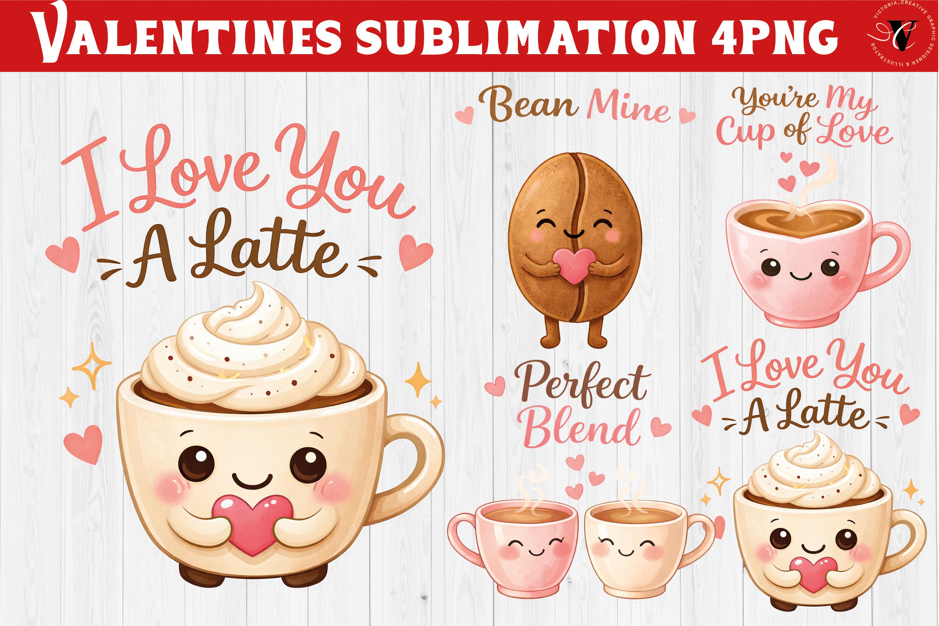 Valentine Coffee Clipart Bundle | 42 Cute Kawaii Coffee Pngs | Cozy ...