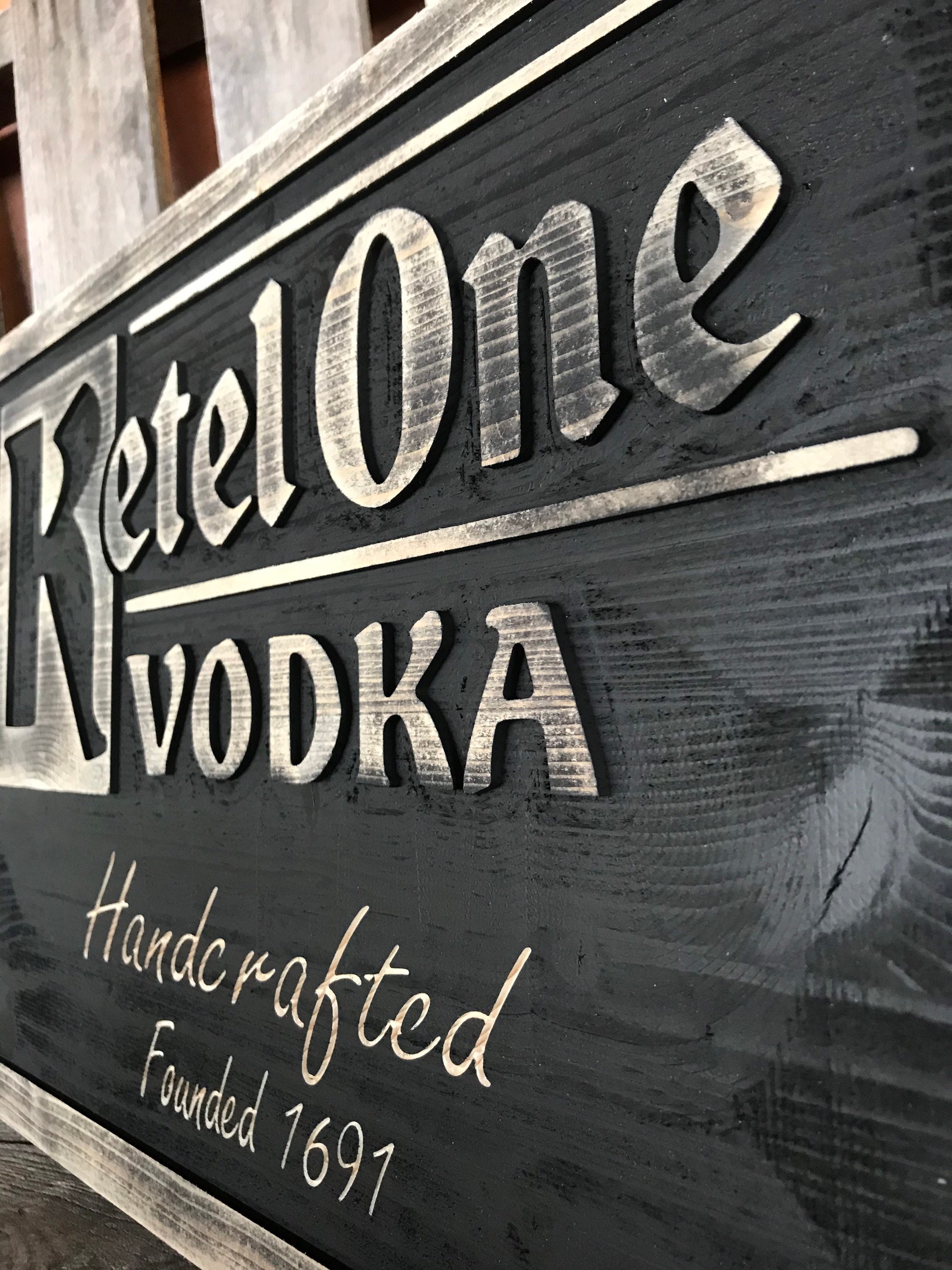 Kettle one vodka wooden sign | Etsy