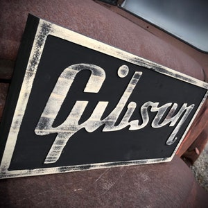 Gibson Guitar Sign Wood Carved Sign - Etsy