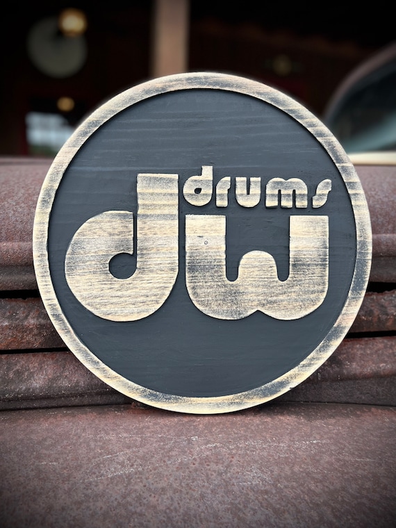 Dw Drum Workshop Wood Carved Sign Drum Sign - Etsy