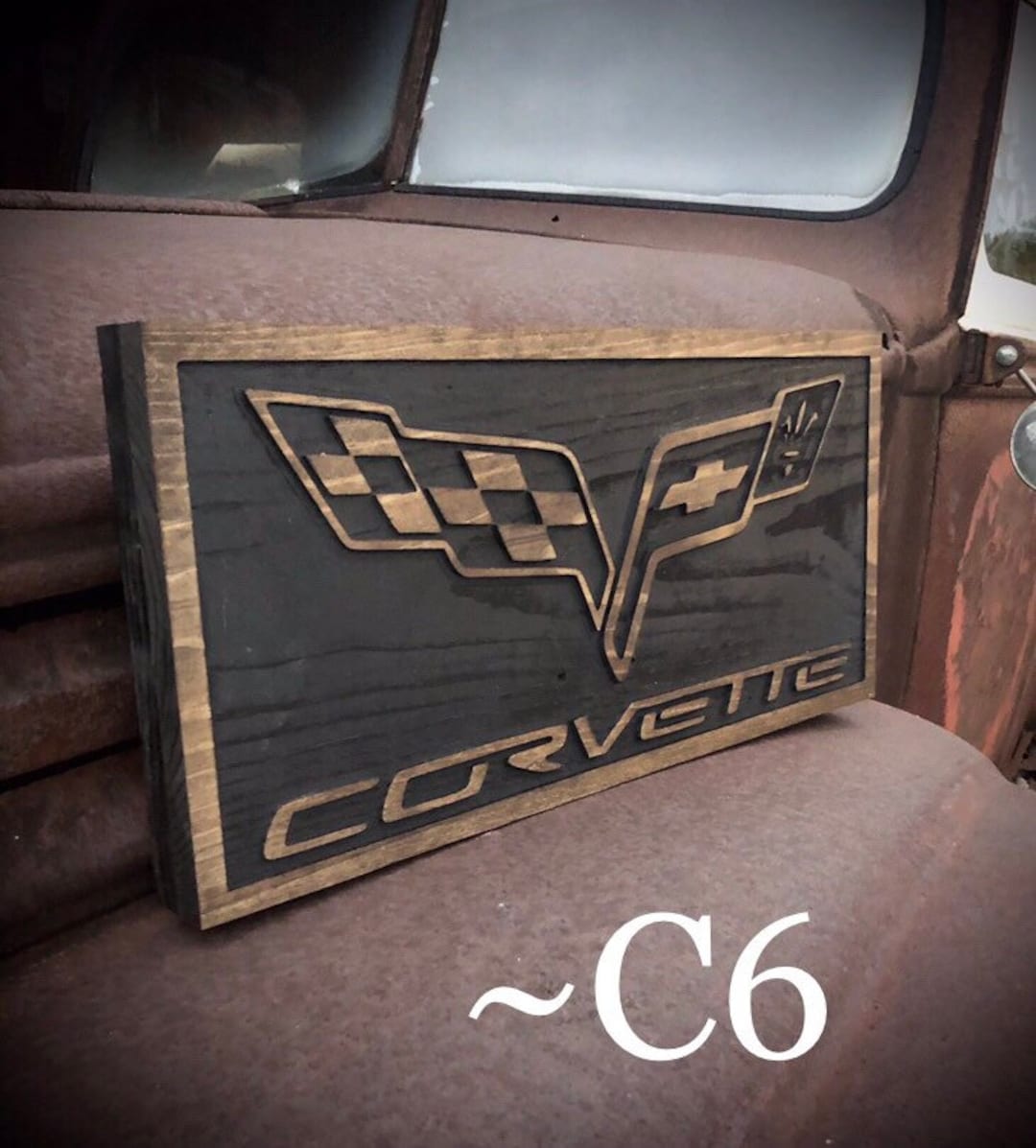 Wood Carved Corvette Sign - Etsy