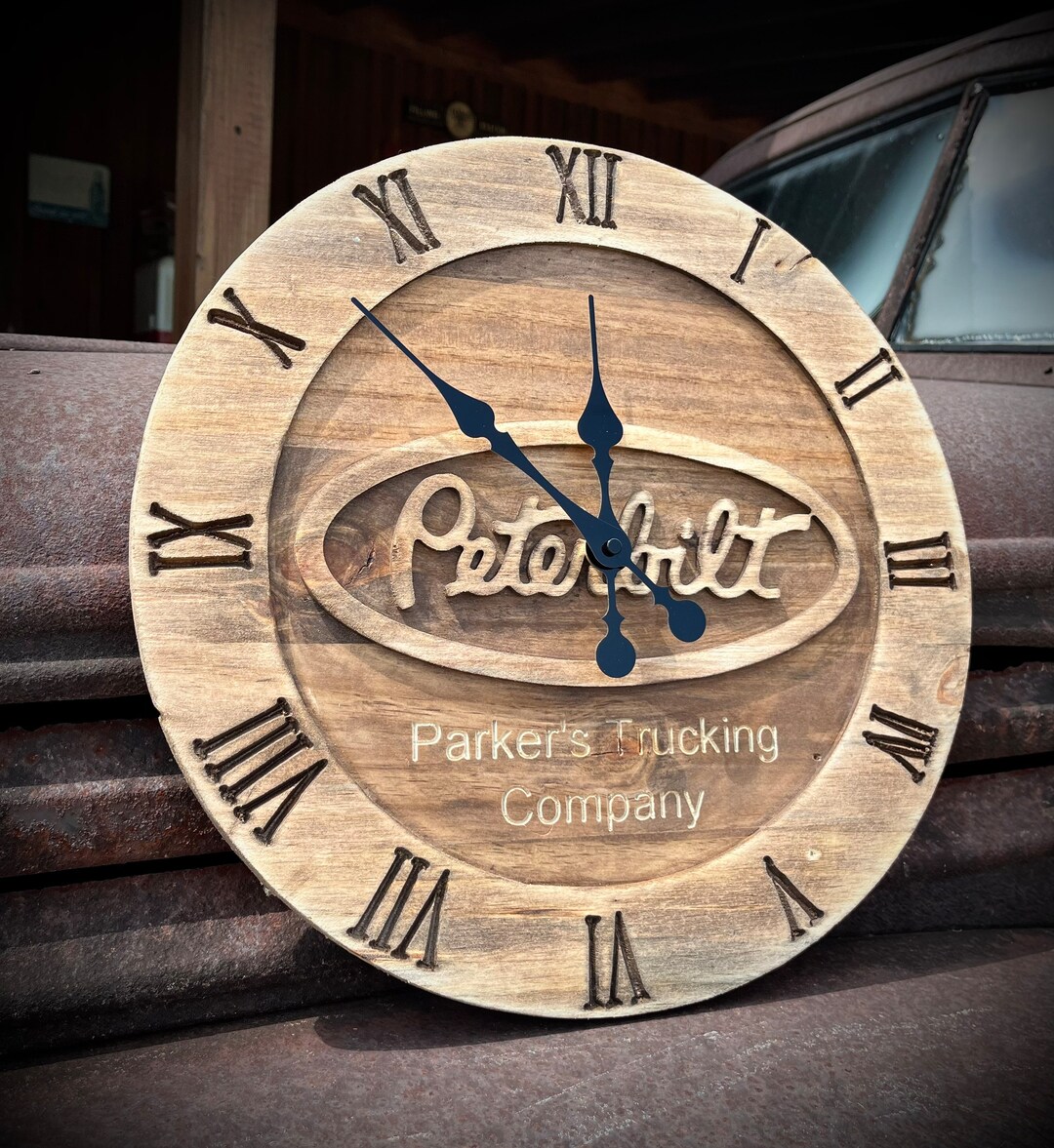 Peterbilt Trucking Semi Wood Carved Clock Sign - Etsy
