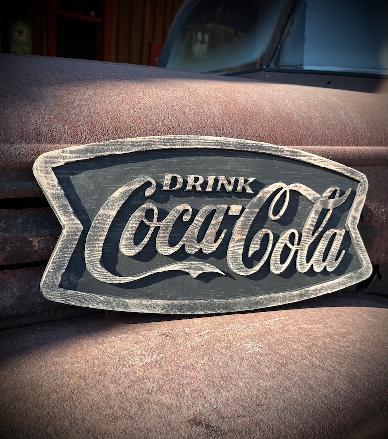 Coca Cola Wood Carved Sign Vintage Coke Sign - Etsy