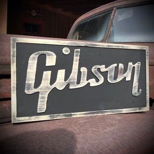 Gibson Guitar Sign Wood Carved Sign - Etsy