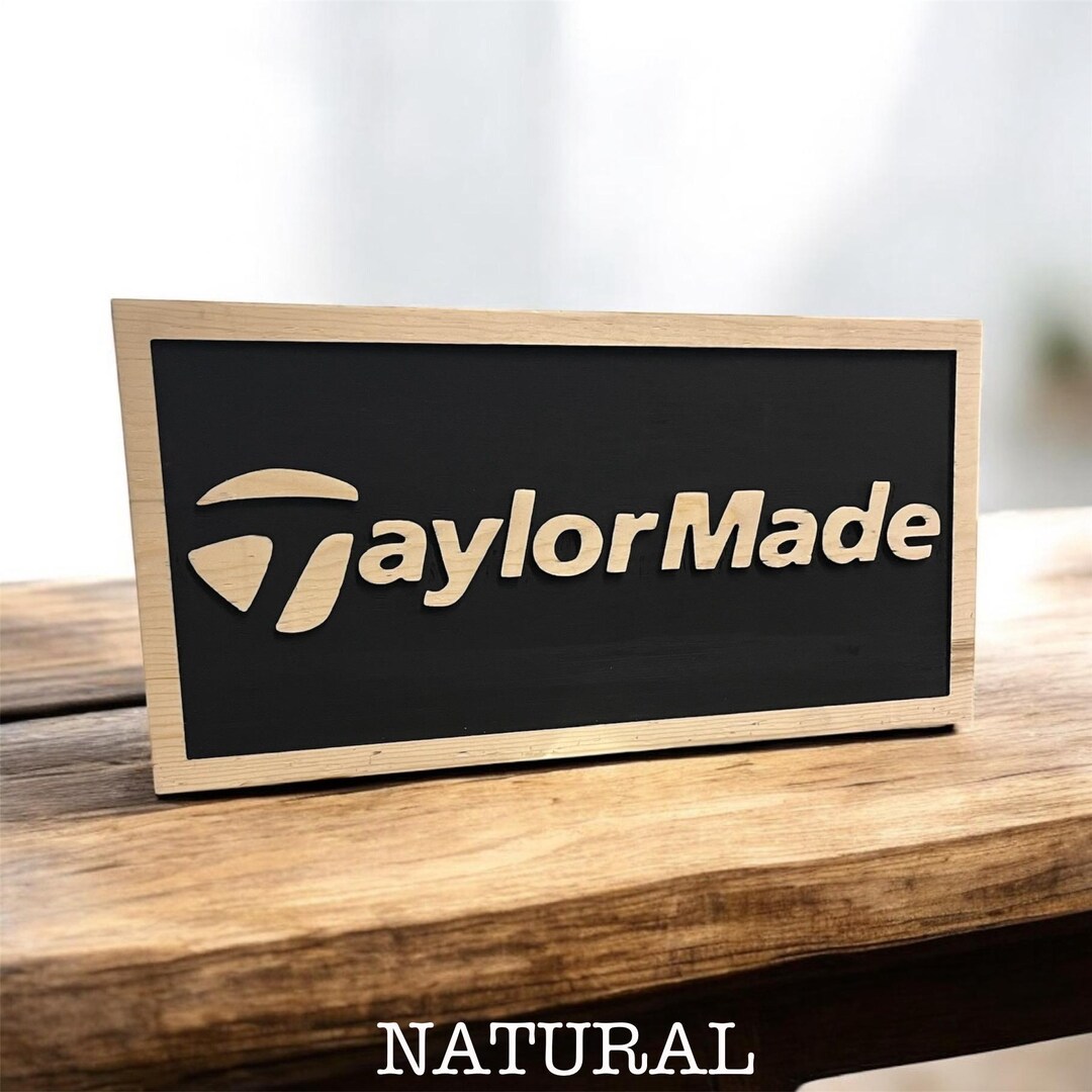Taylormade Golf Sign: Carved Wood Mancave Decor - Etsy