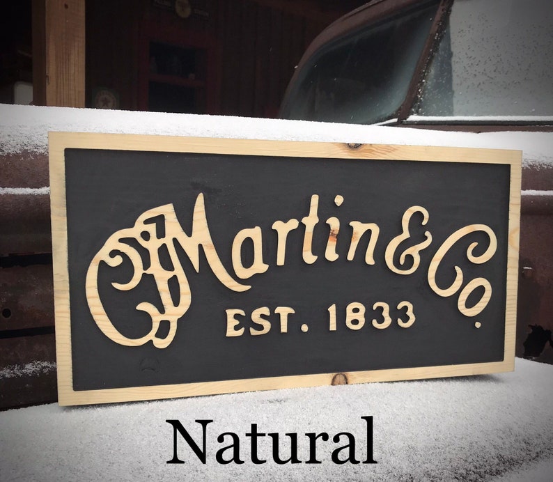 Martin Guitar Sign Wood Carved Sign Cf Martin - Etsy