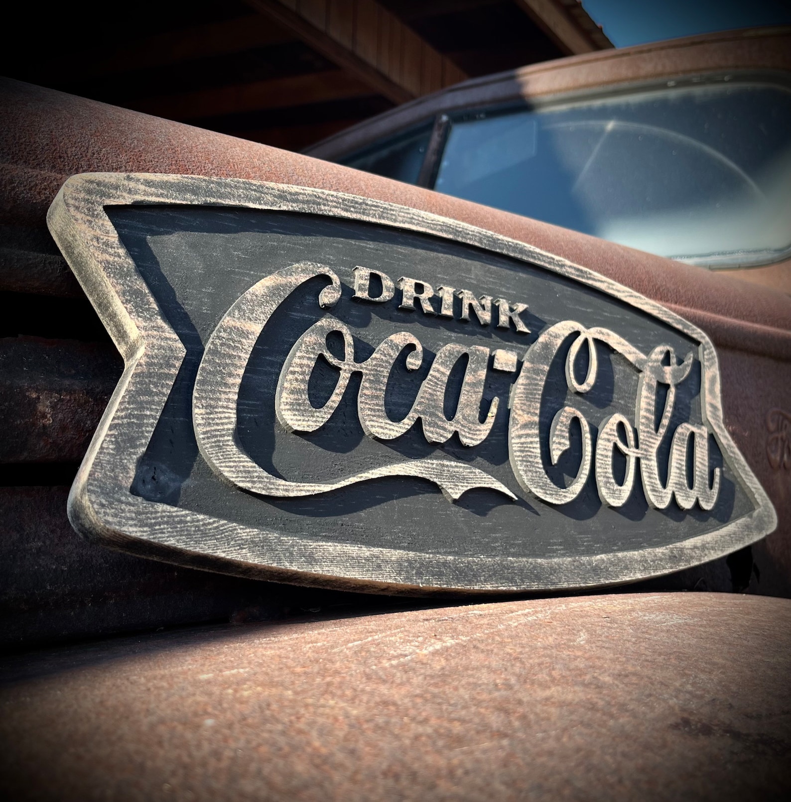 Coca Cola Wood Carved Sign Vintage Coke Sign - Etsy