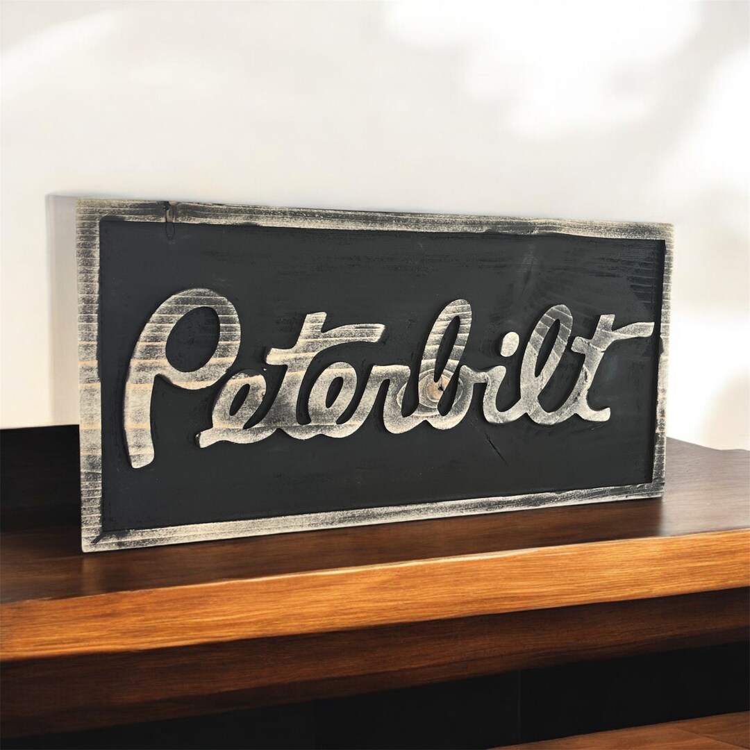 Peterbilt Trucking Wood Carved Engraved Sign - Etsy