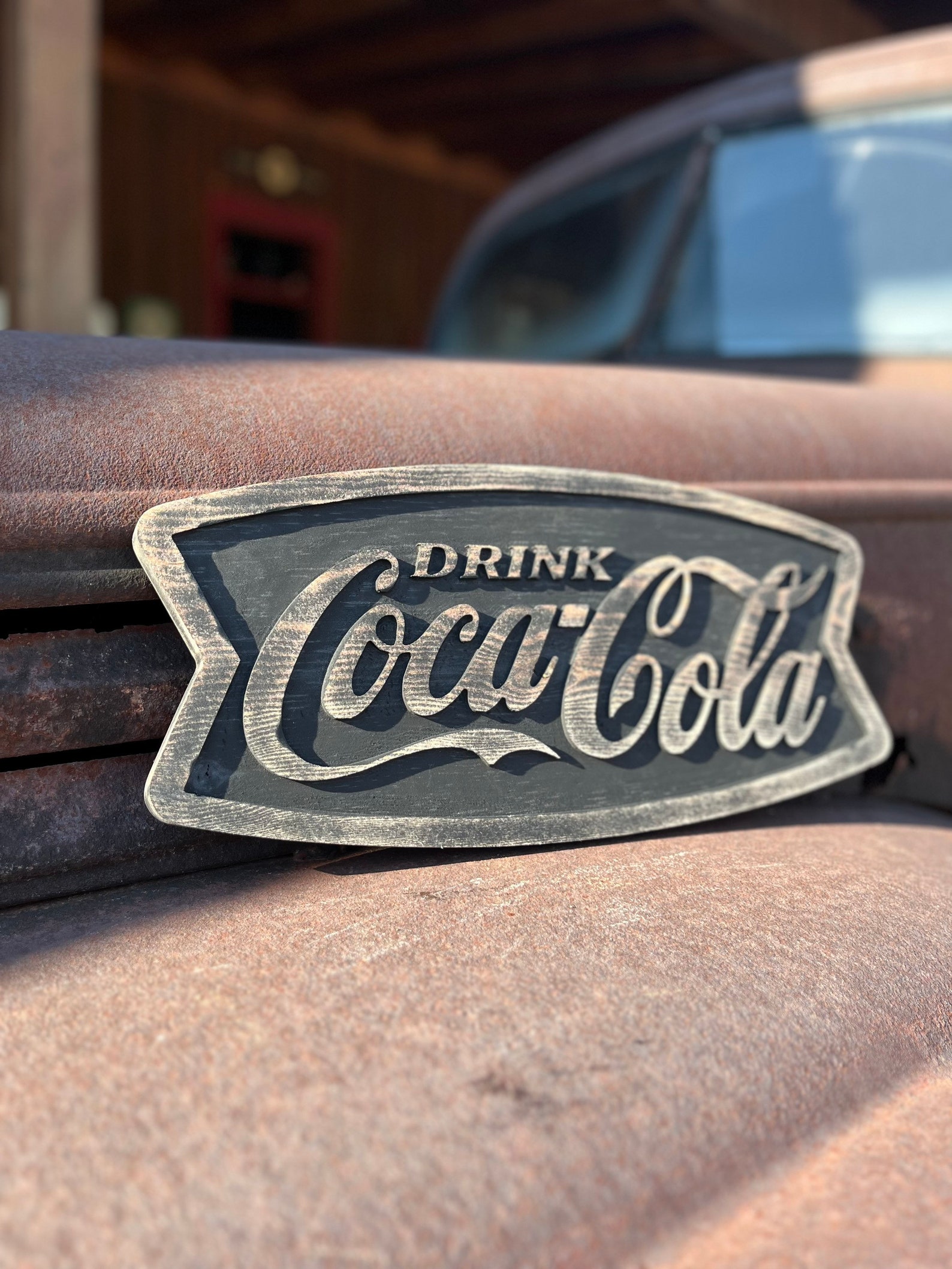 Coca Cola Wood Carved Sign Vintage Coke Sign - Etsy