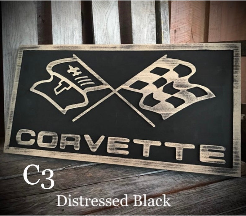 Wood Carved Corvette Sign - Etsy