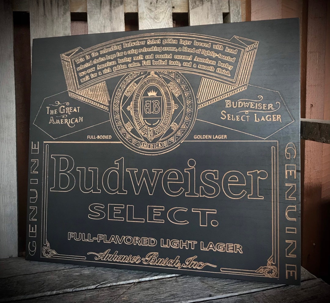 Engraved Budweiser Select Wooden Sign: Man Cave Decor (18x15) - Etsy