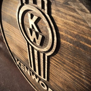 Kenworth Trucking Sign Wood Carved Sign - Etsy
