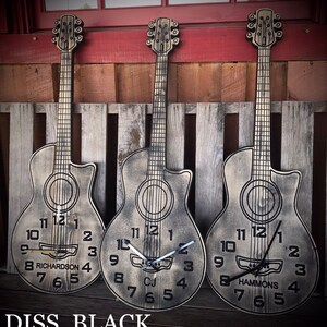 Guitar Clock Wood Carved Acoustic Guitar Clock - Etsy