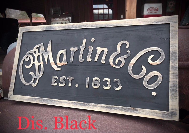 Martin Guitar Sign Wood Carved Sign Cf Martin - Etsy