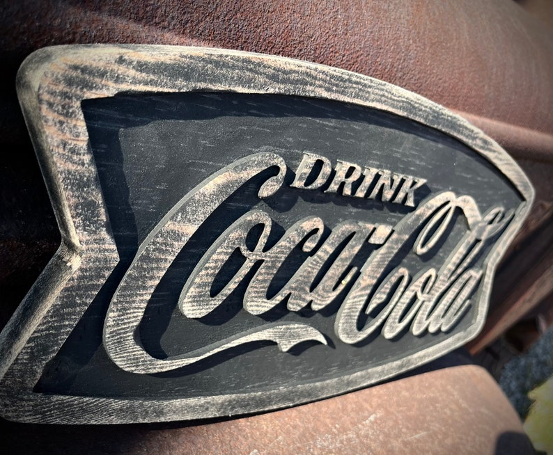 Coca Cola Wood Carved Sign Vintage Coke Sign - Etsy